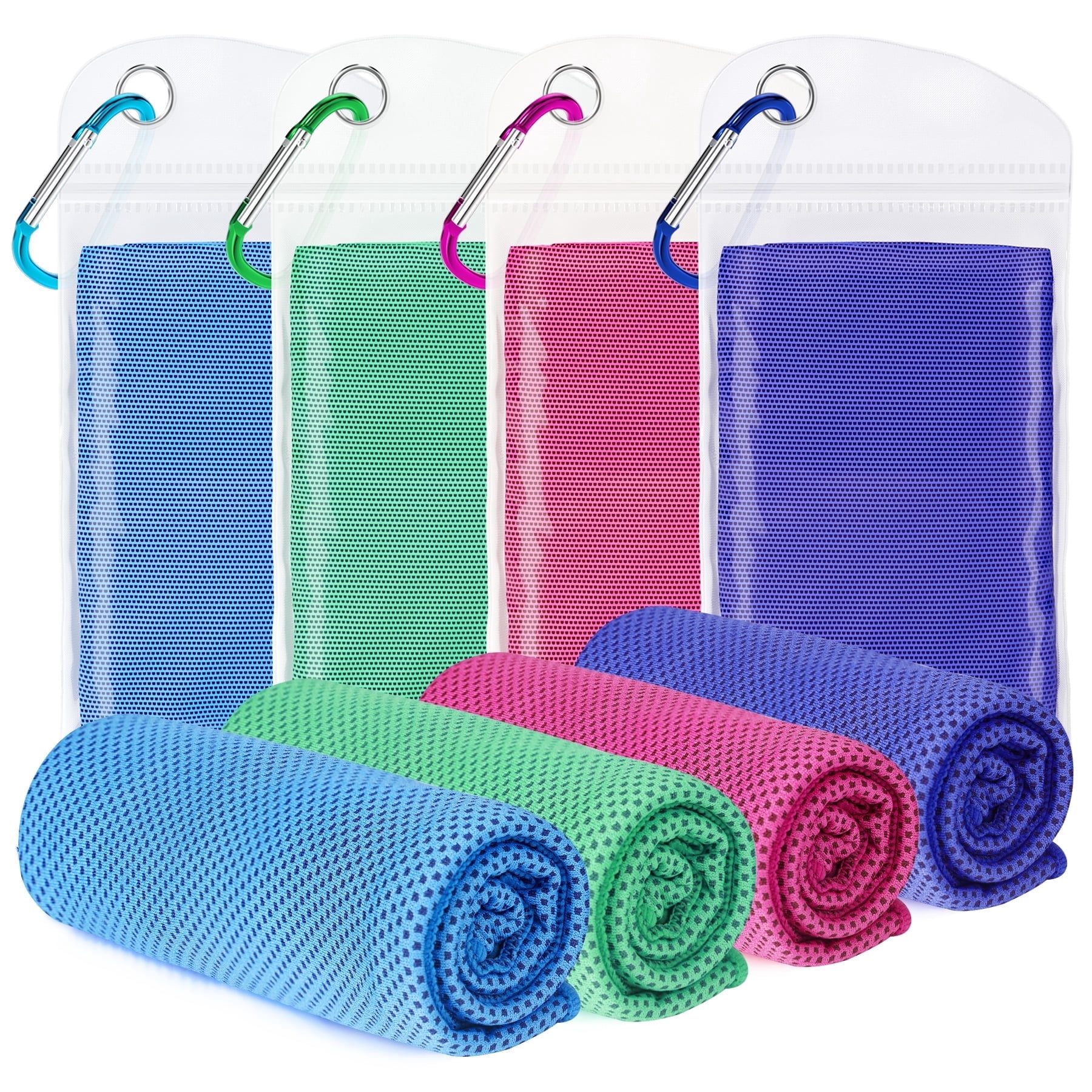 4 Packs Cooling Towel (40"x12"), Ice Towel, Soft Breathable Chilly ...