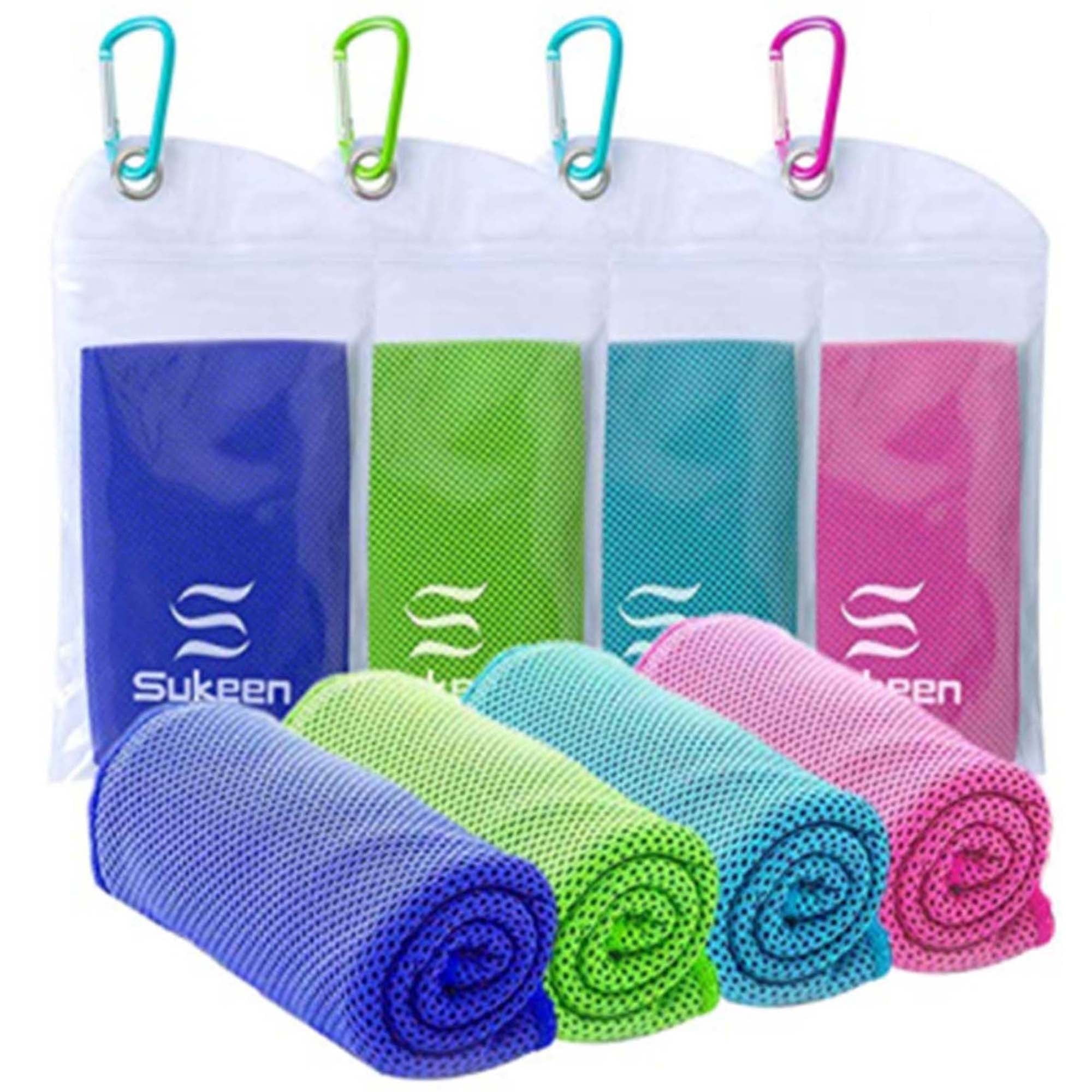 "Sukeen 4 Packs Cooling Towels (40""x12""), Ice Towel, Breathable ...