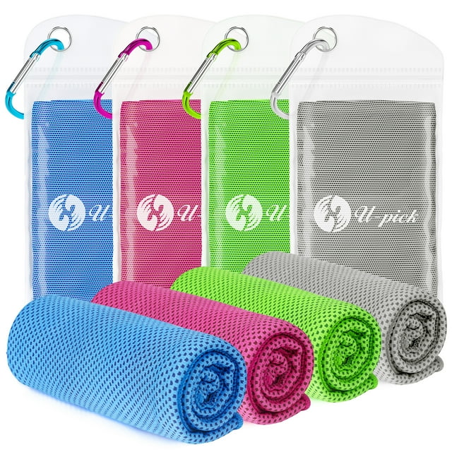 SZELAM Solid Print Microfiber Towels & Washcloths, Multicolor, 4 Count ...