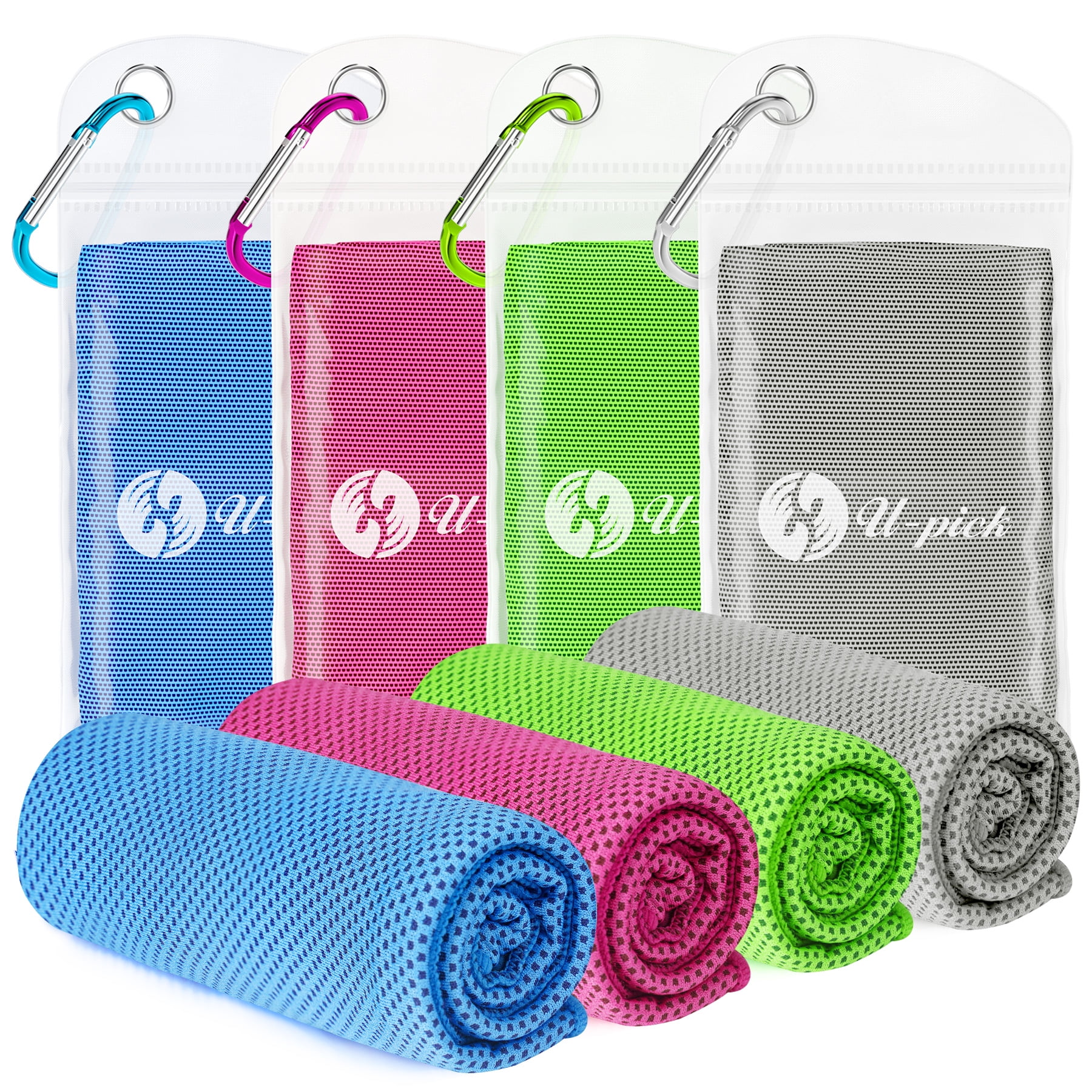 4 Packs Cooling Towels 40"x12" for Sports Fitness Gym, Machine Washable ...