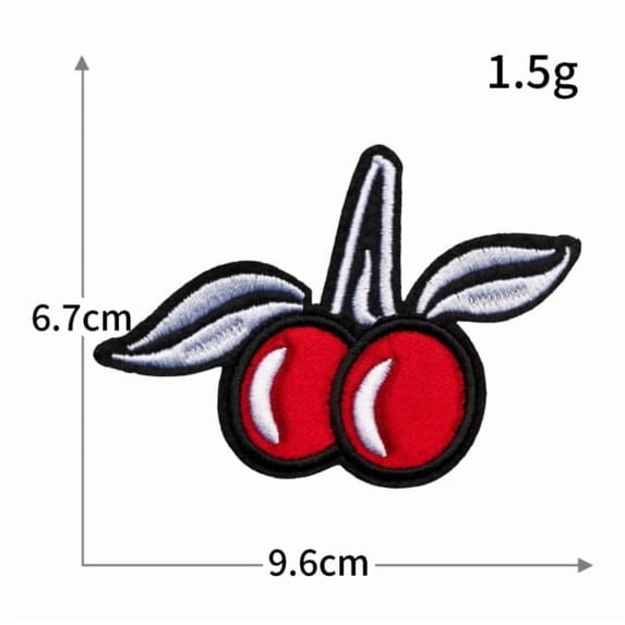 4 Packs Cute Cherry Apple Cloth Stickers - Self-Adhesive Decorative ...