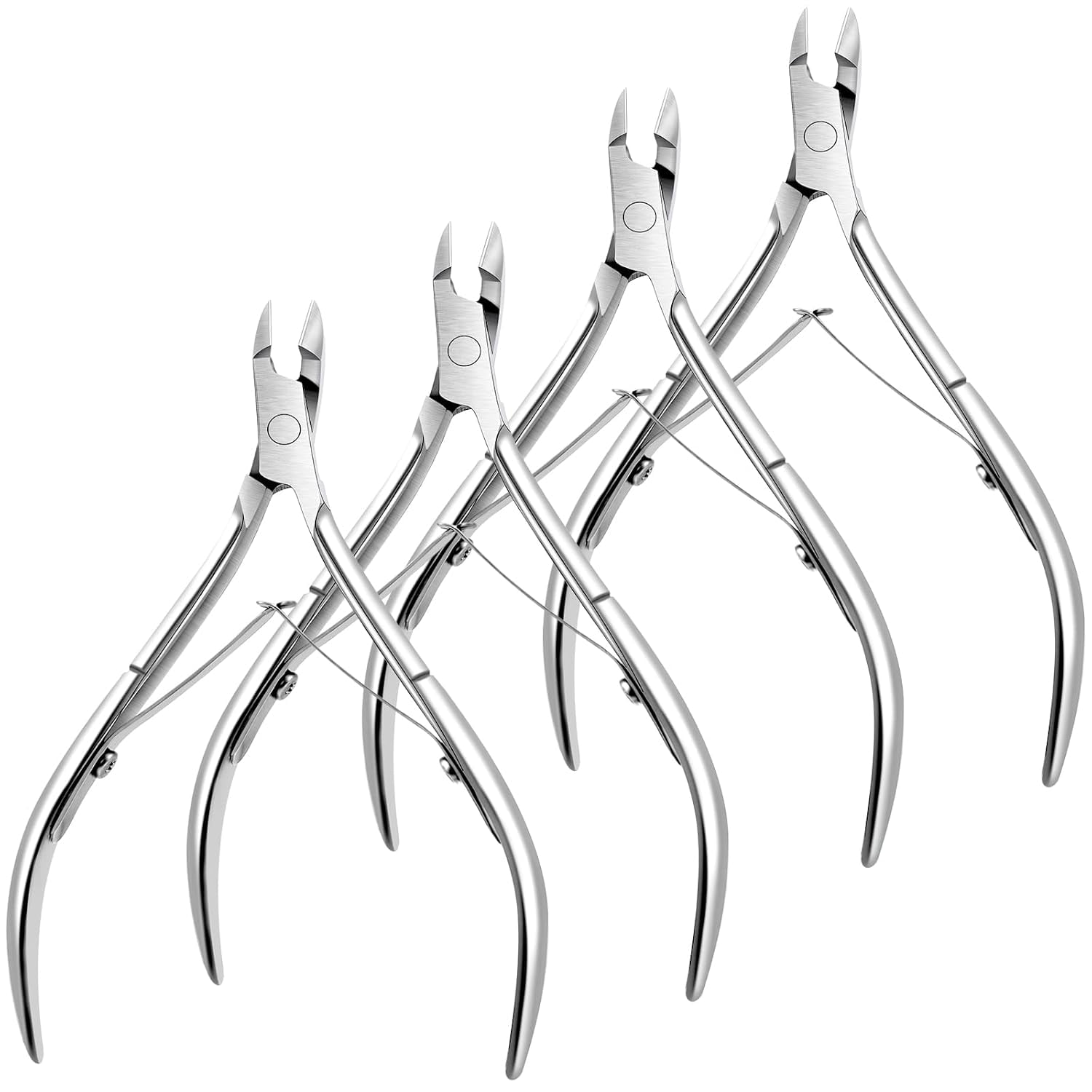 4 Packs Cuticle Nippers Stainless Steel Cuticle Trimmer Cutter Pointed ...