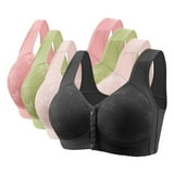 4 Packs Daisy Bras for Older Women Push Up No Underwire Full Coverage ...