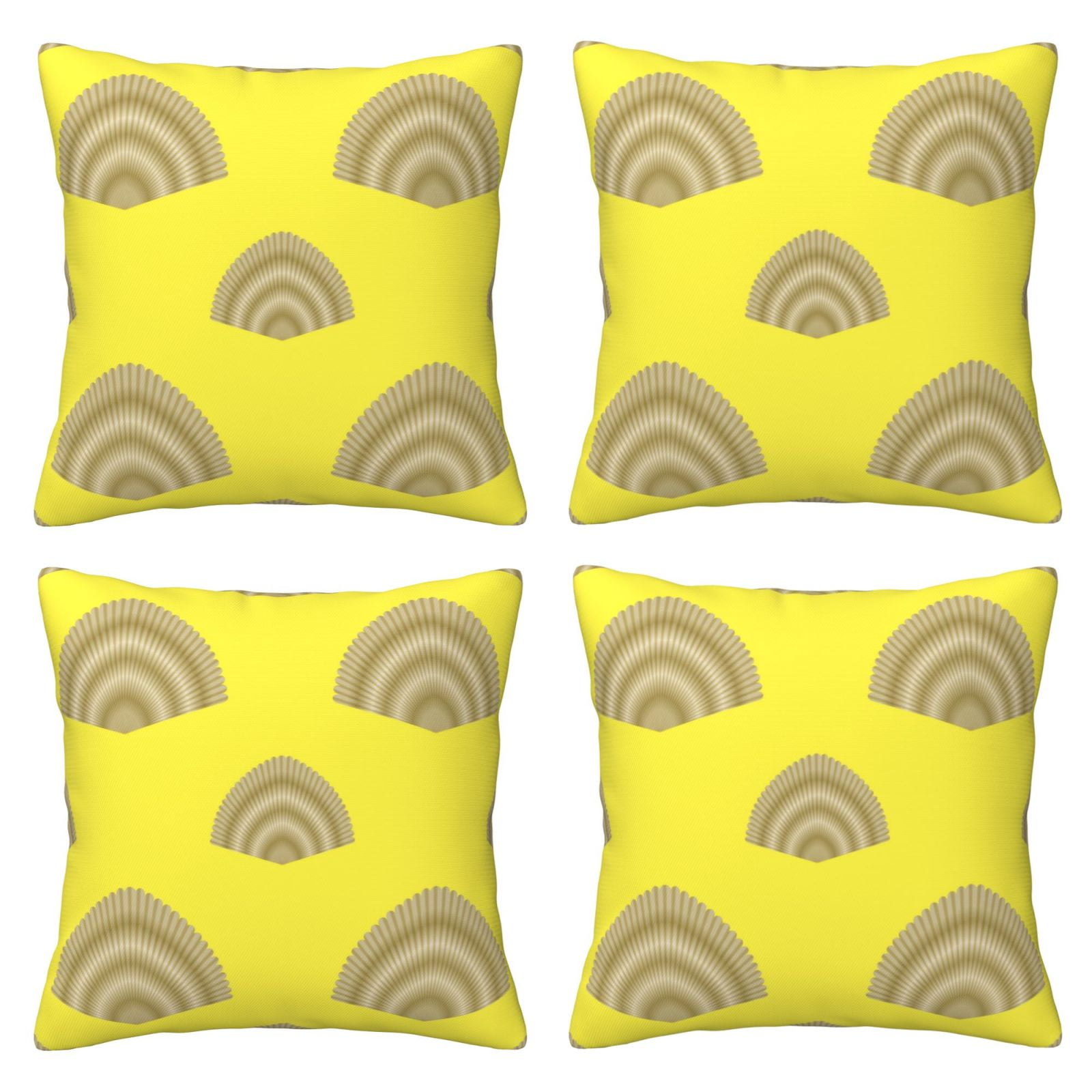 4 Packs Decorative Throw Pillow Covers, Shells Yellow Pillow Covers ...