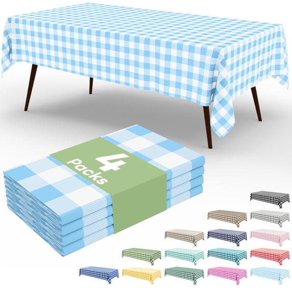 4 Packs Disposable Table Cloth 54 X 108 Inch Waterproof Plastic ...