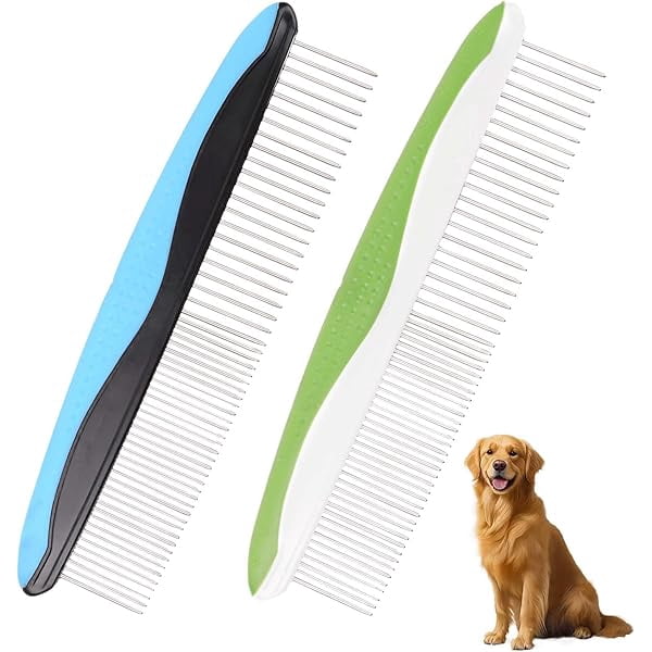 4 Packs Dog Grooming Combs Metal, Dogs Comb for Grooming Matting with ...