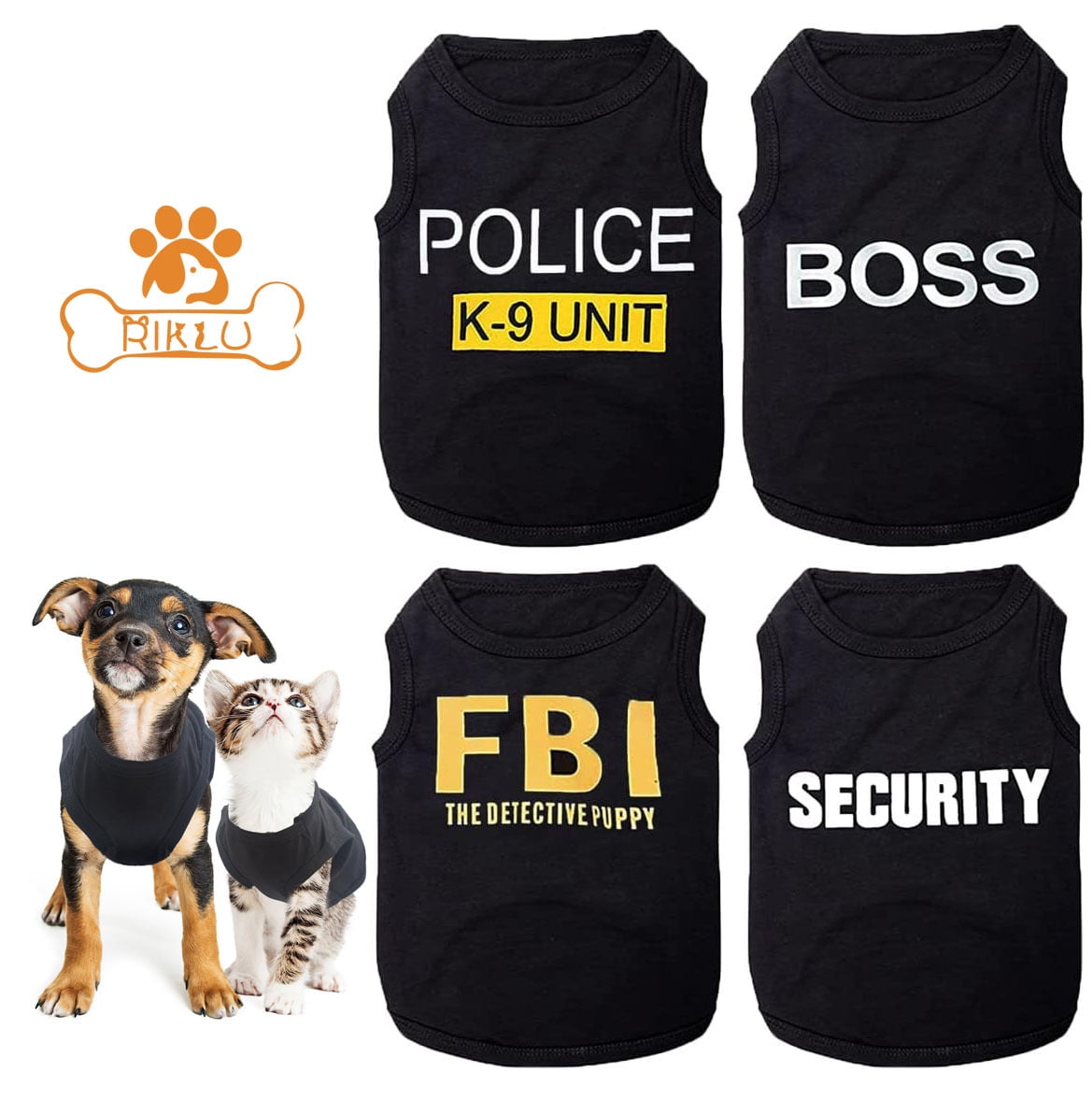 4 Packs Dog Shirts for Small Dog, Riklu Pet T-Shirts Clothes Vest for ...