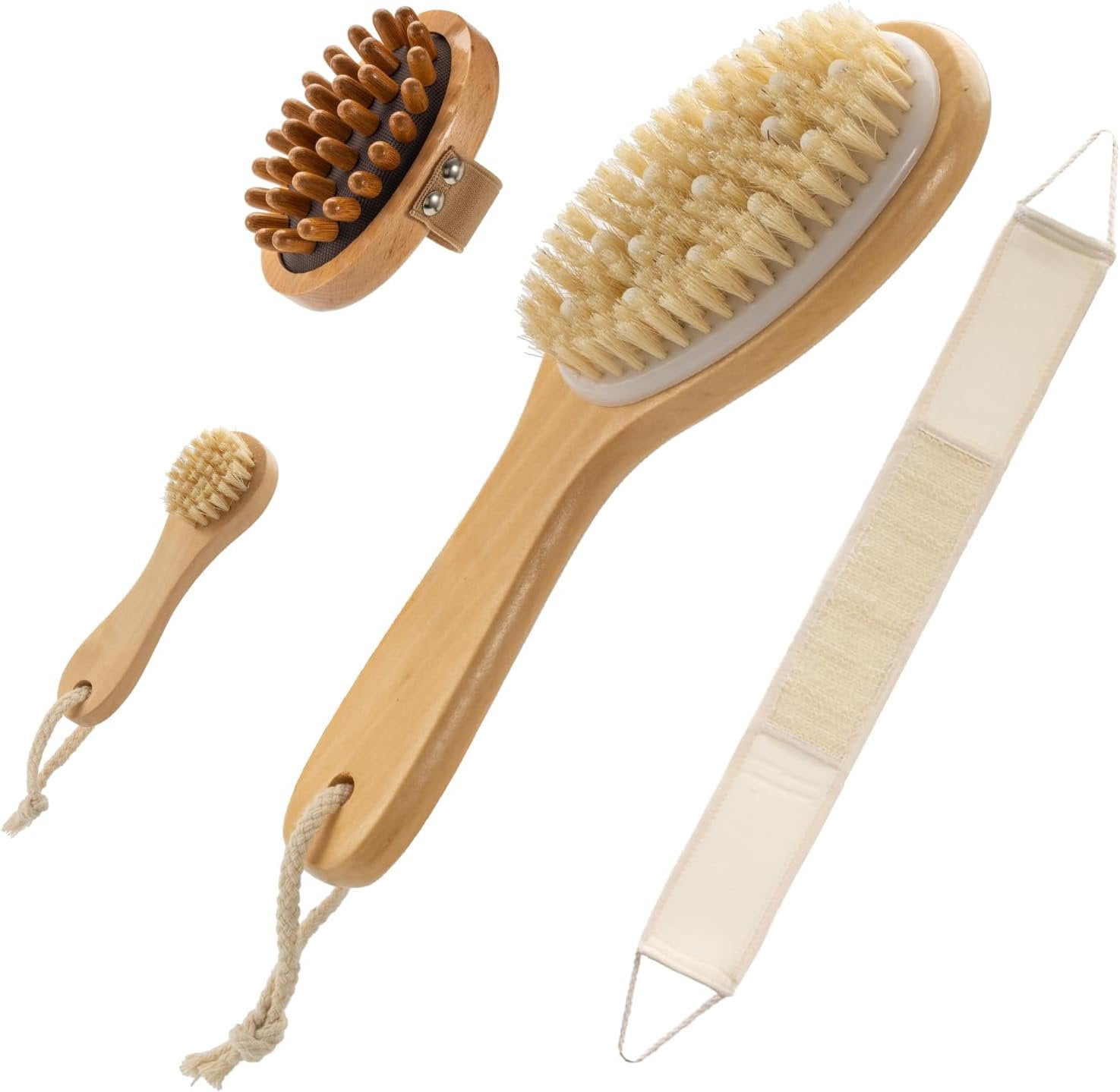 4 Packs Dry Brushing Brush Set for Lymphatic Drainage and Cellulite ...