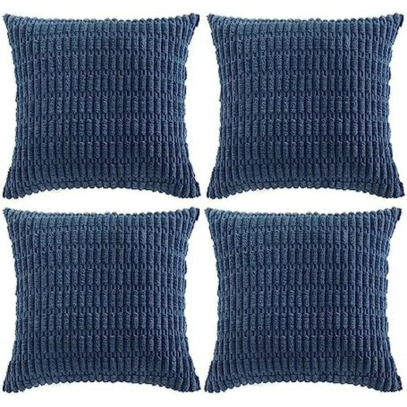4 Packs Dusty Blue Decorative Throw Pillow Covers 18x18 Inch for Living ...