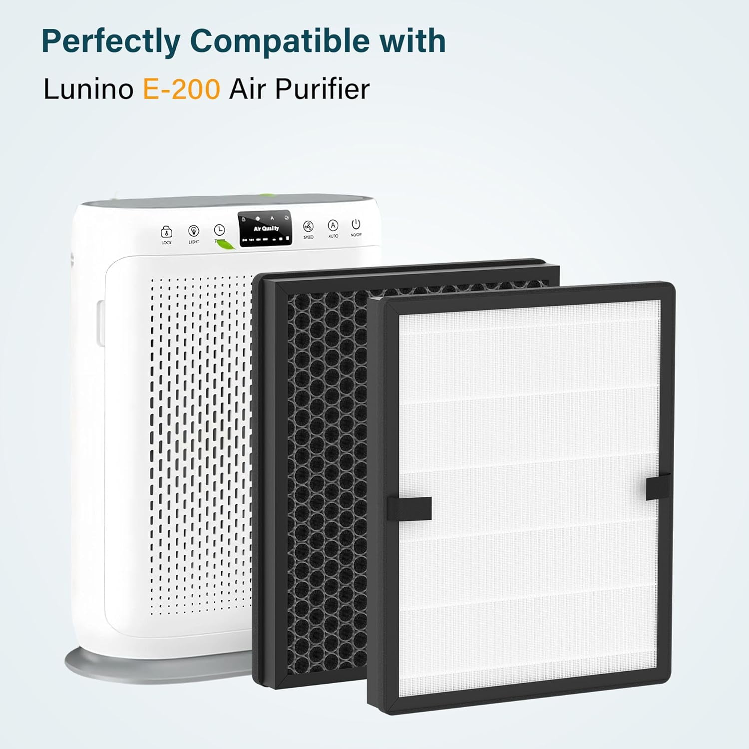 4 Packs E-200 True HEPA Replacement Filter Compatible with LUNINO E-200 ...