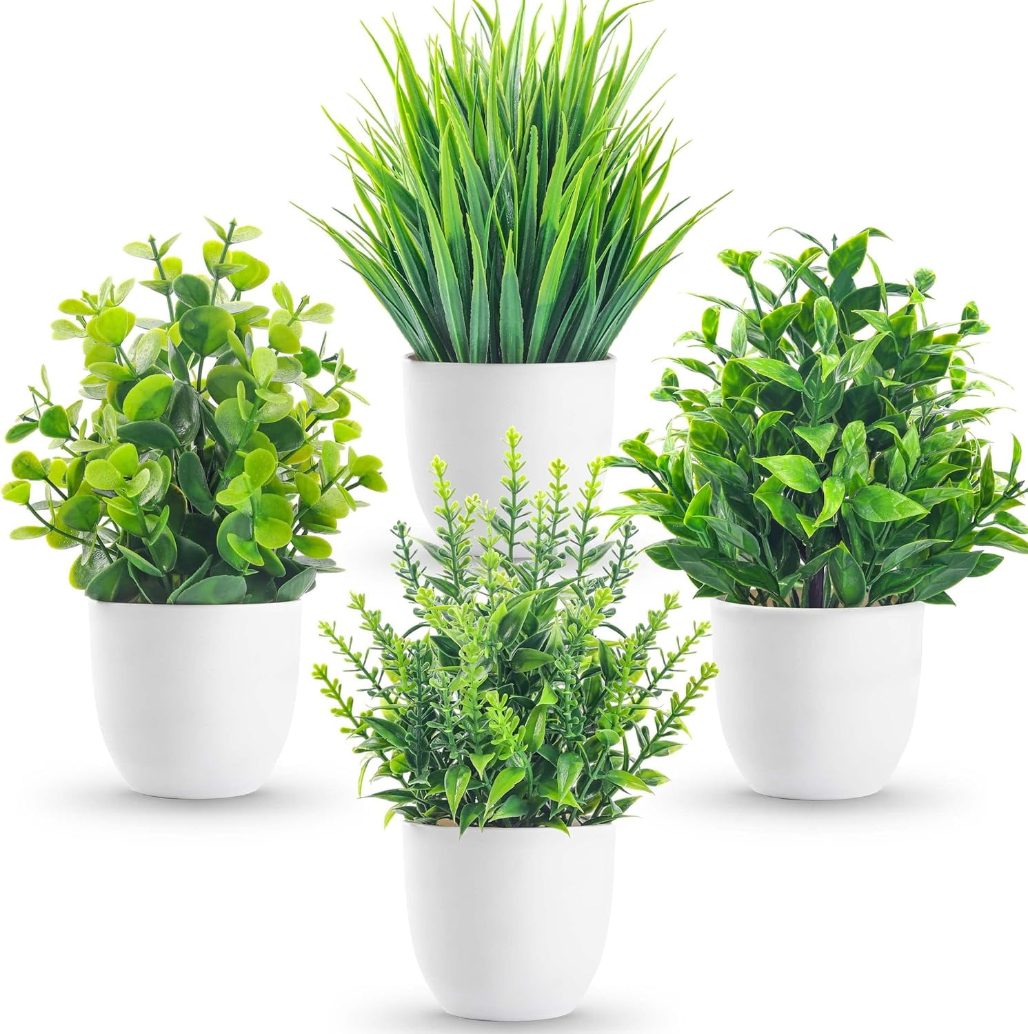 4 Packs Fake Plants Mini Artificial Greenery Faux Plants Indoor for ...