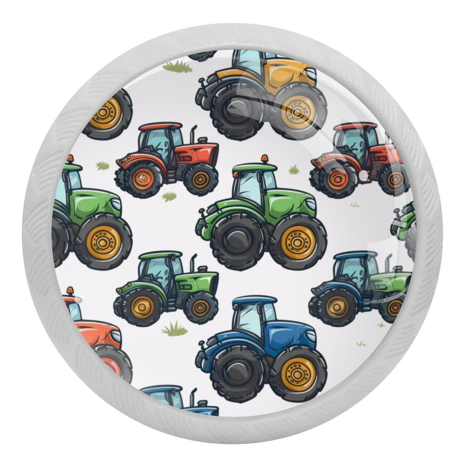 4 Packs Farm Tractor Farm Machine Crystal Glass Cabinet Knobs Drawer ...