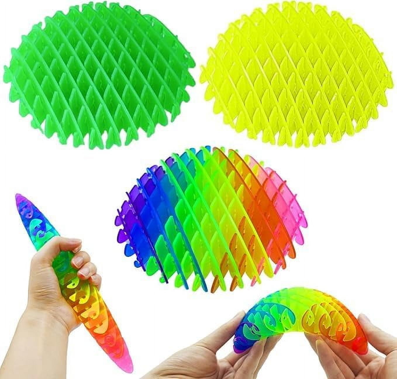 4 Packs Fidget Worm, Desk Fidgets for Adults, 3D Printing Elastic Worm ...