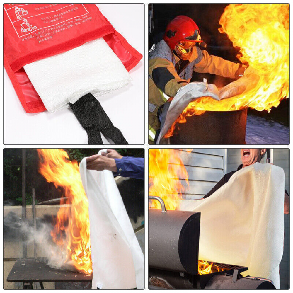 4 Packs Fire Blanket Heavy Duty Fiberglass Fire Retardant Blanket For ...