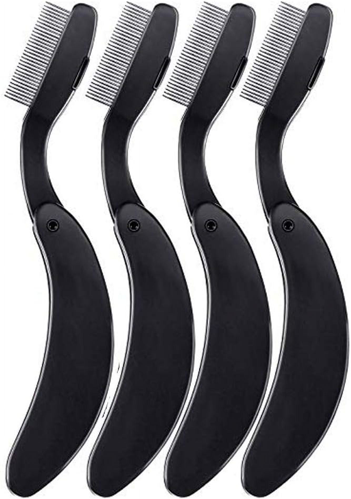 4 Packs Folding Eyelash Comb, Stainless Steel Teeth Eyebrow Comb ...