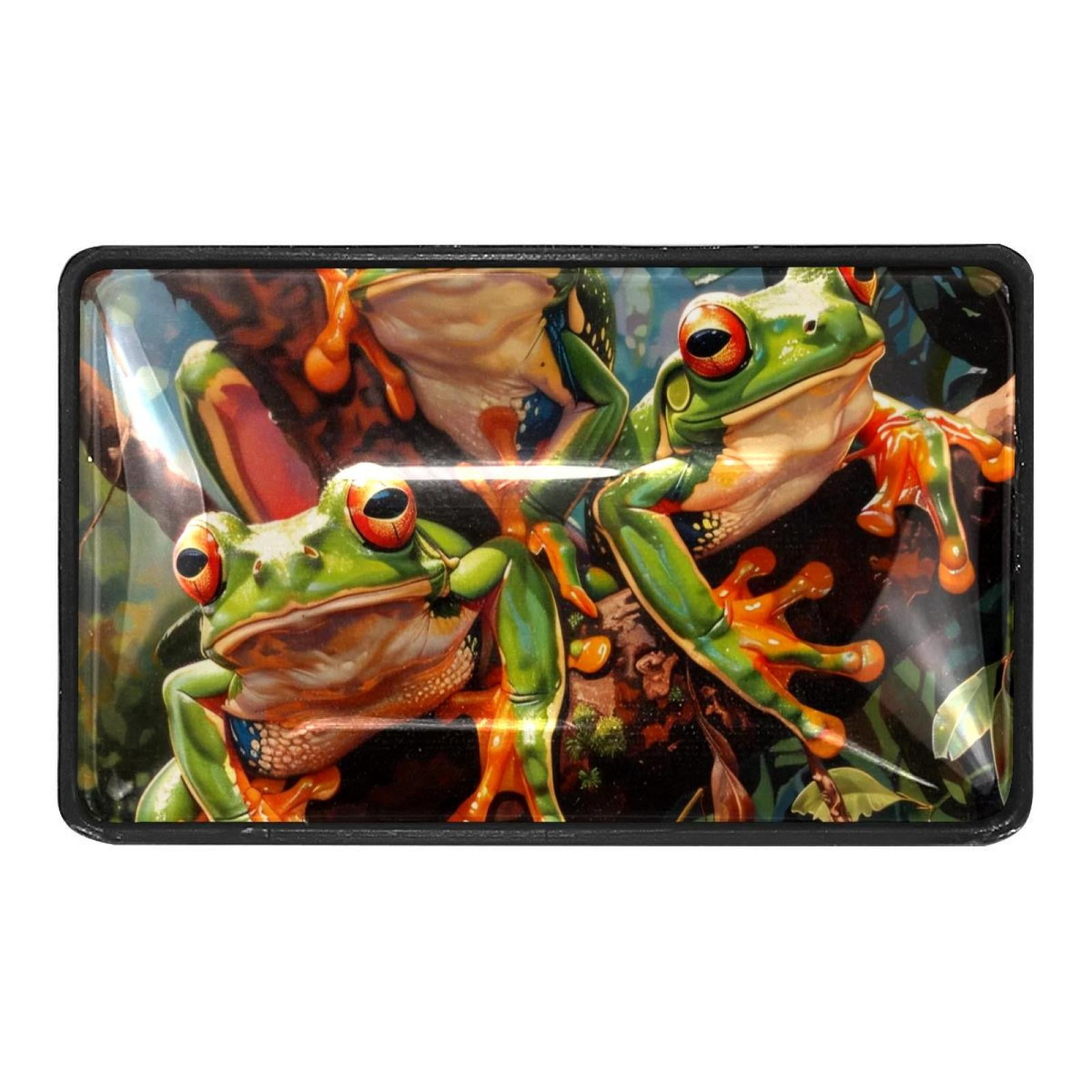 4 Packs Frogs on Tropical Tree Crystal Glass Cabinet Knobs Drawer ...
