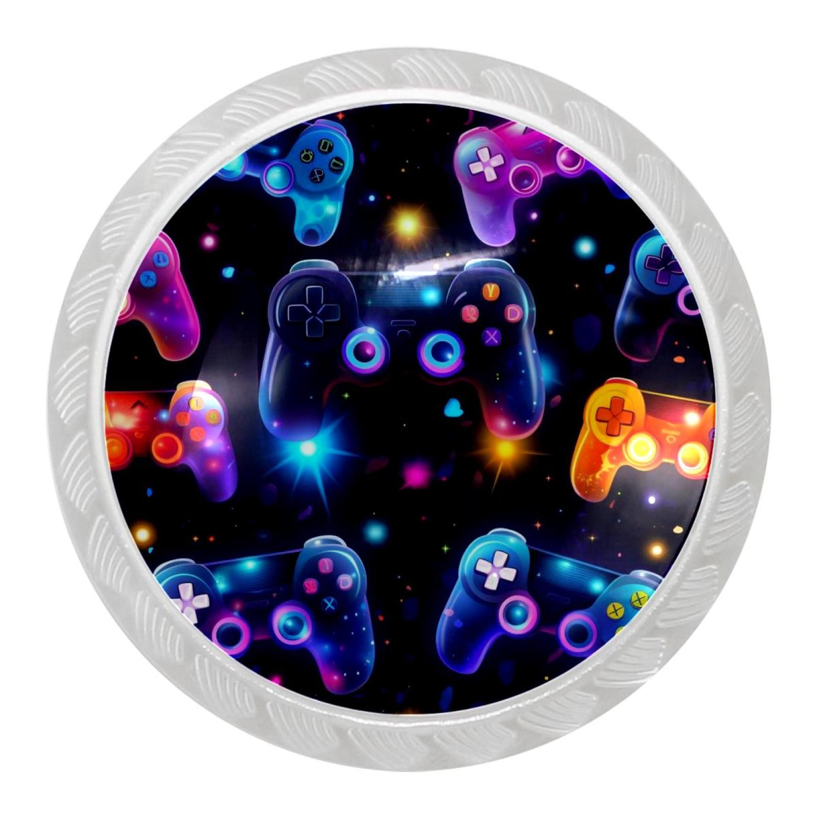 4 Packs Gamepad Cabinet Knobs, 1.37" Modern Kitchen Cabinet Pulls with ...