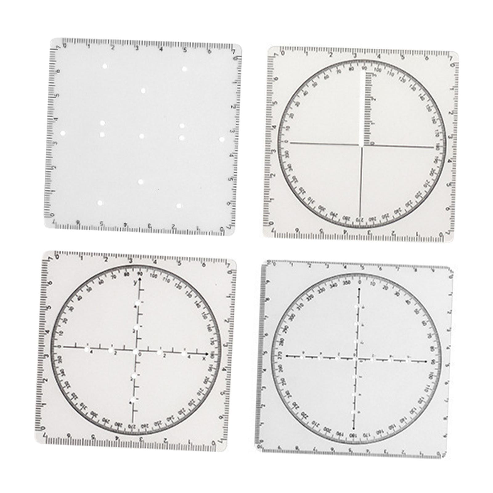 4 Packs Geometric Ruler Draft Rulers Drawing Template PVC Material for ...