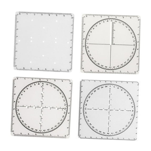 4 Packs Geometric Ruler Draft Rulers Drawing Template PVC Material for ...