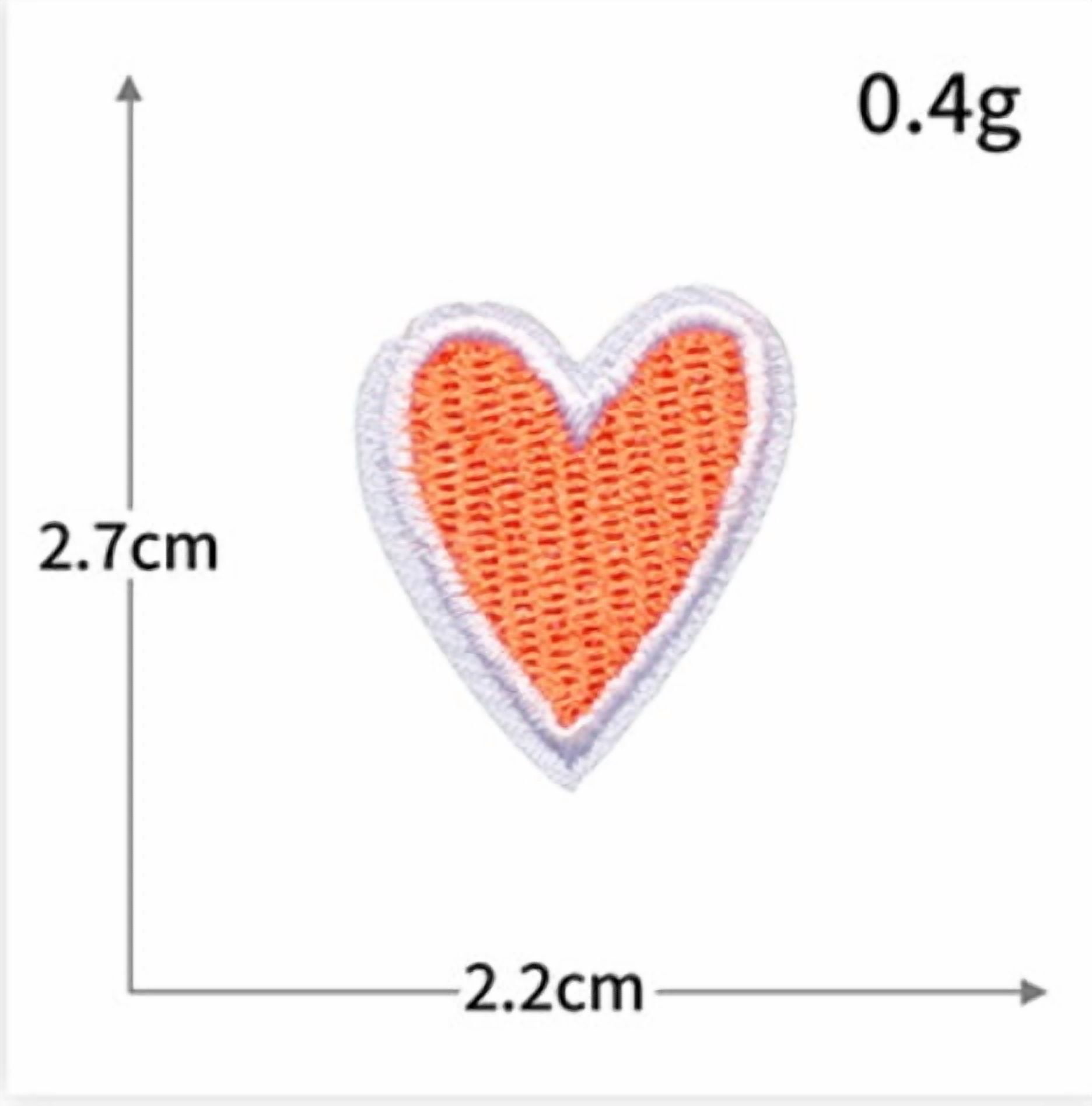 4 Packs Heart Mini Embroidered Patches - Self-Adhesive Fabric Stickers ...