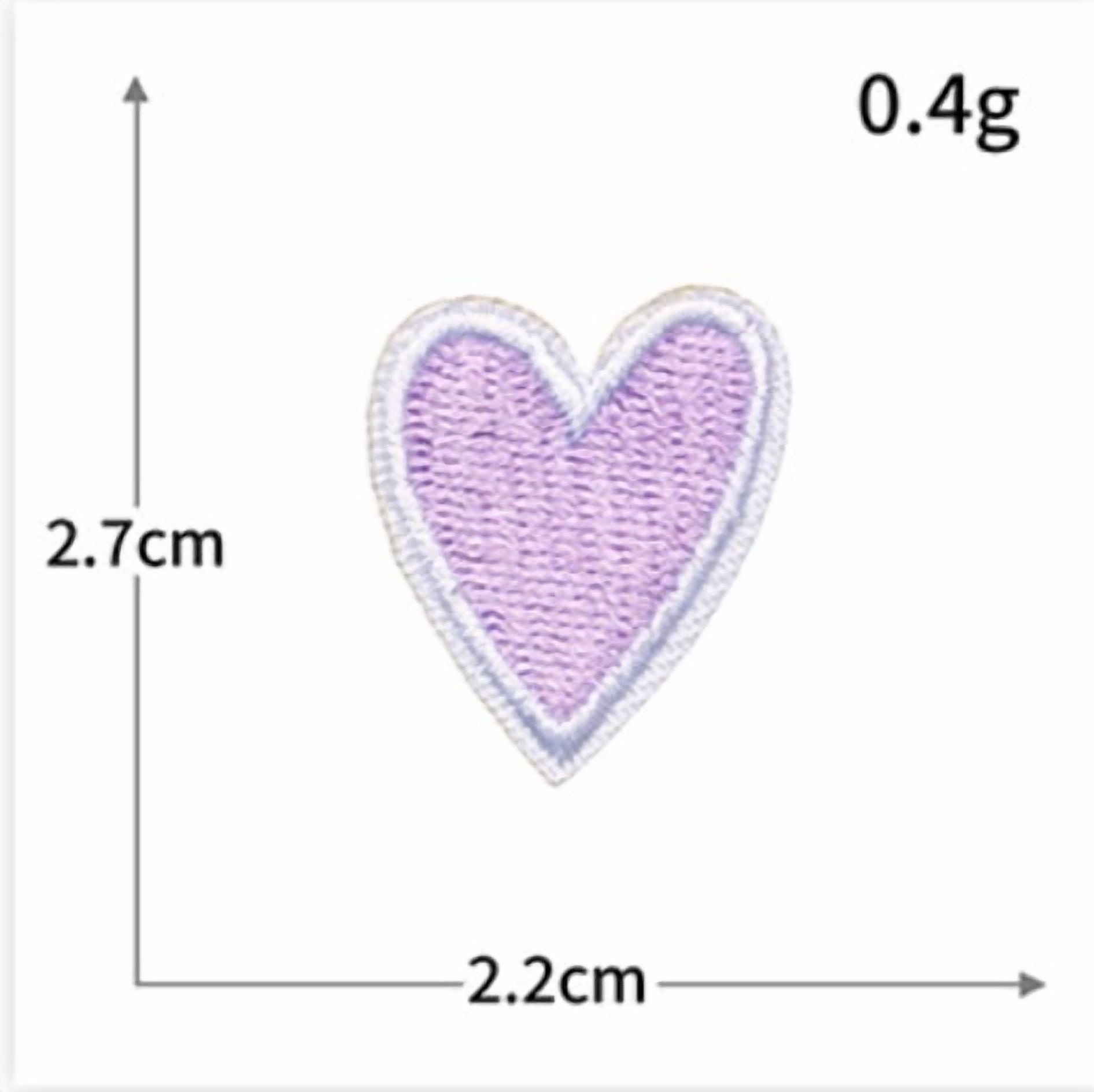 4 Packs Heart Mini Embroidered Patches - Self-Adhesive Fabric Stickers ...