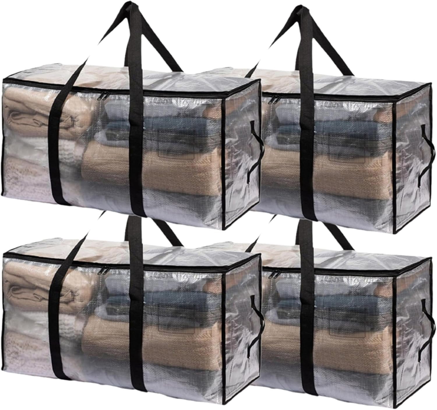 4-Packs Heavy Duty Moving Bags, Storage with Handles & Zippers Storage ...