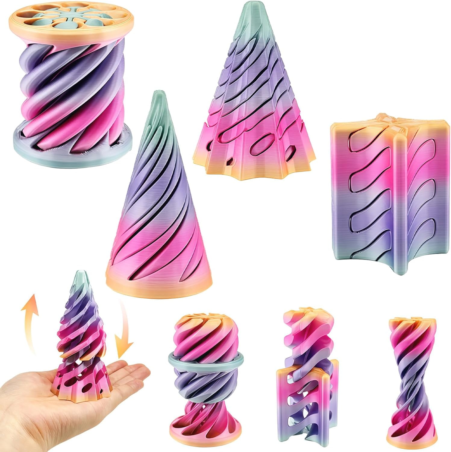 4 Packs Impossible Cone,Spiral Cone Fidget Toy,Impossible Cones ...