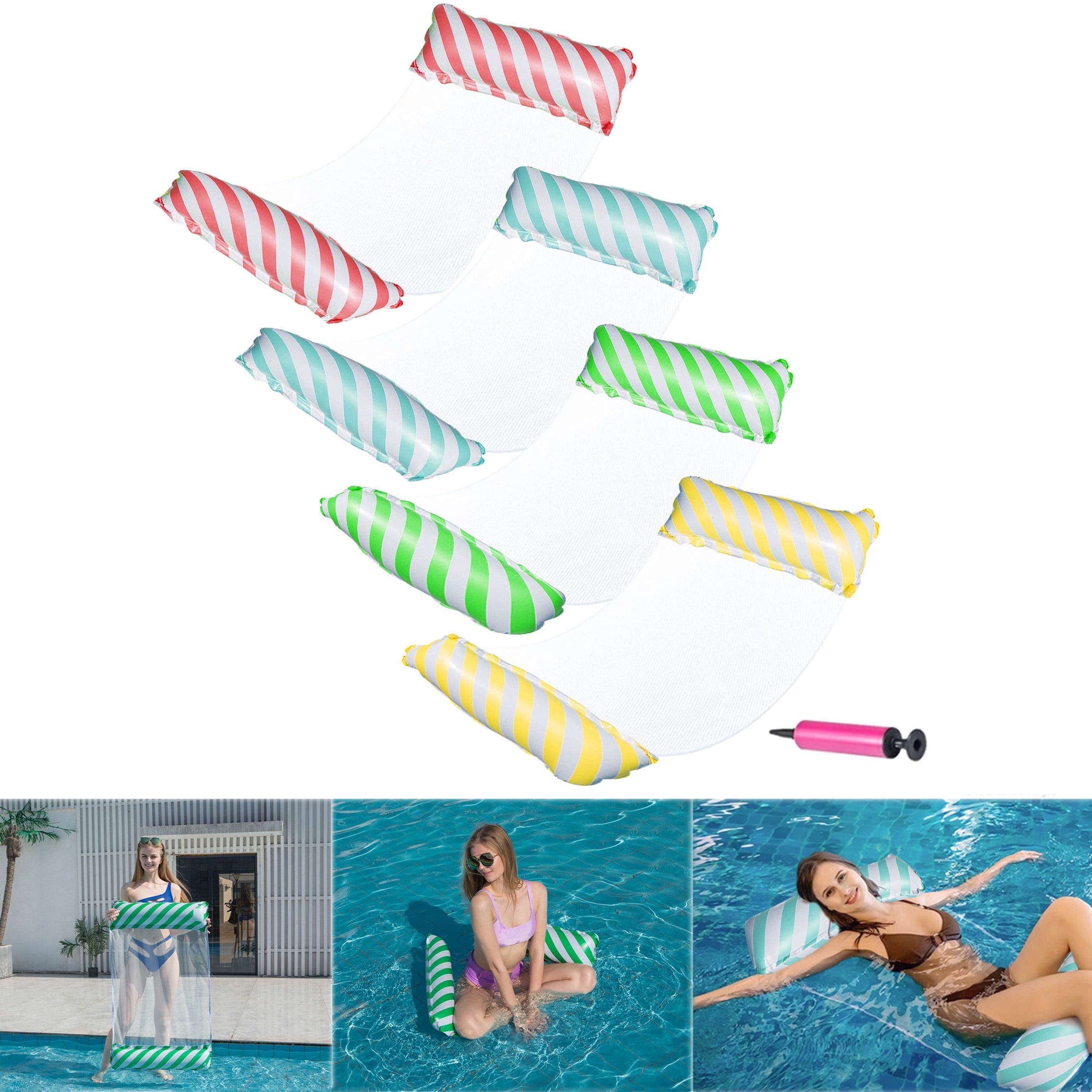 4 Packs Inflatable Pool Floats Hammock for Adults，Adult Size Water ...