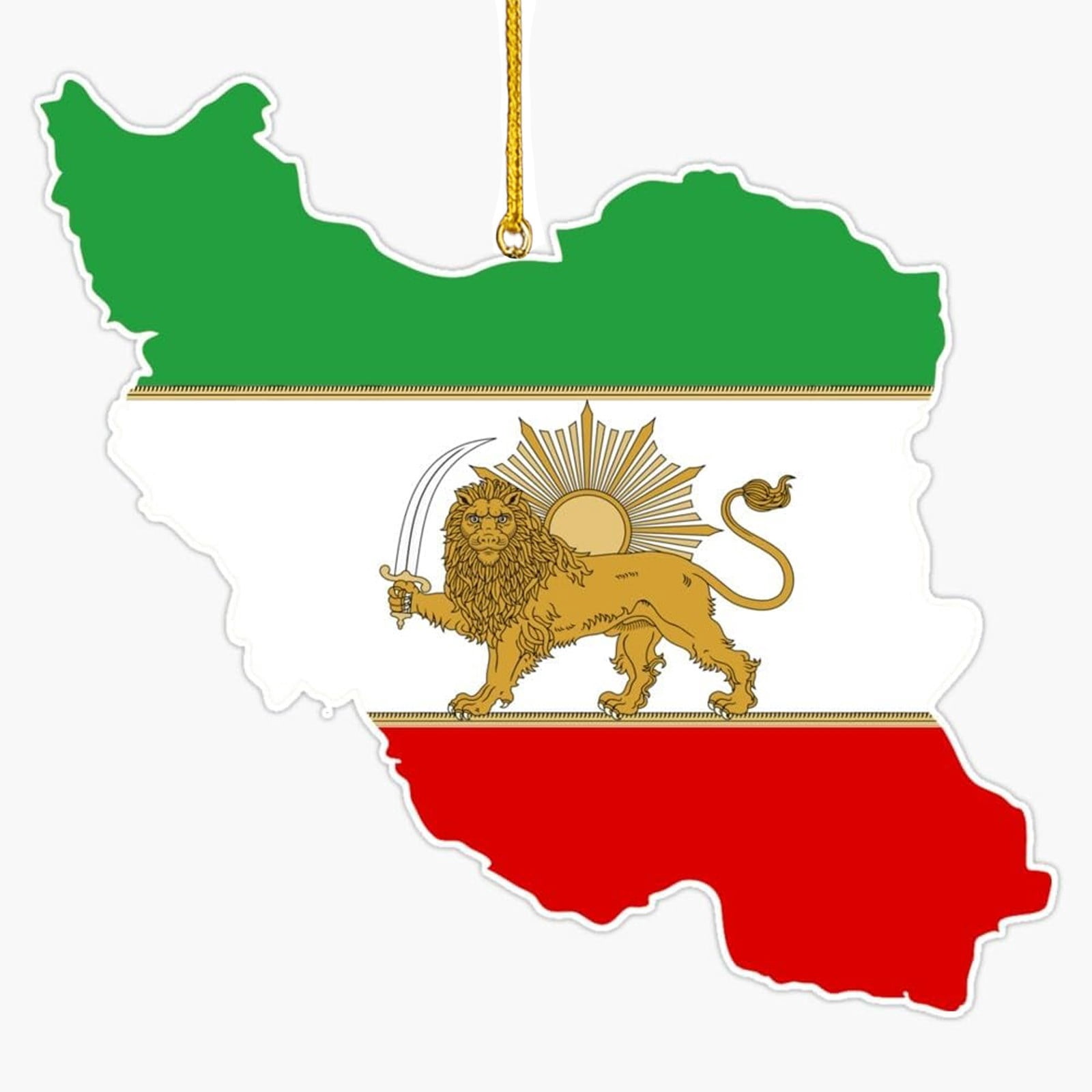 4 Packs Iran Map Ornament with Traditional Lion and Sun Flag, Persian ...