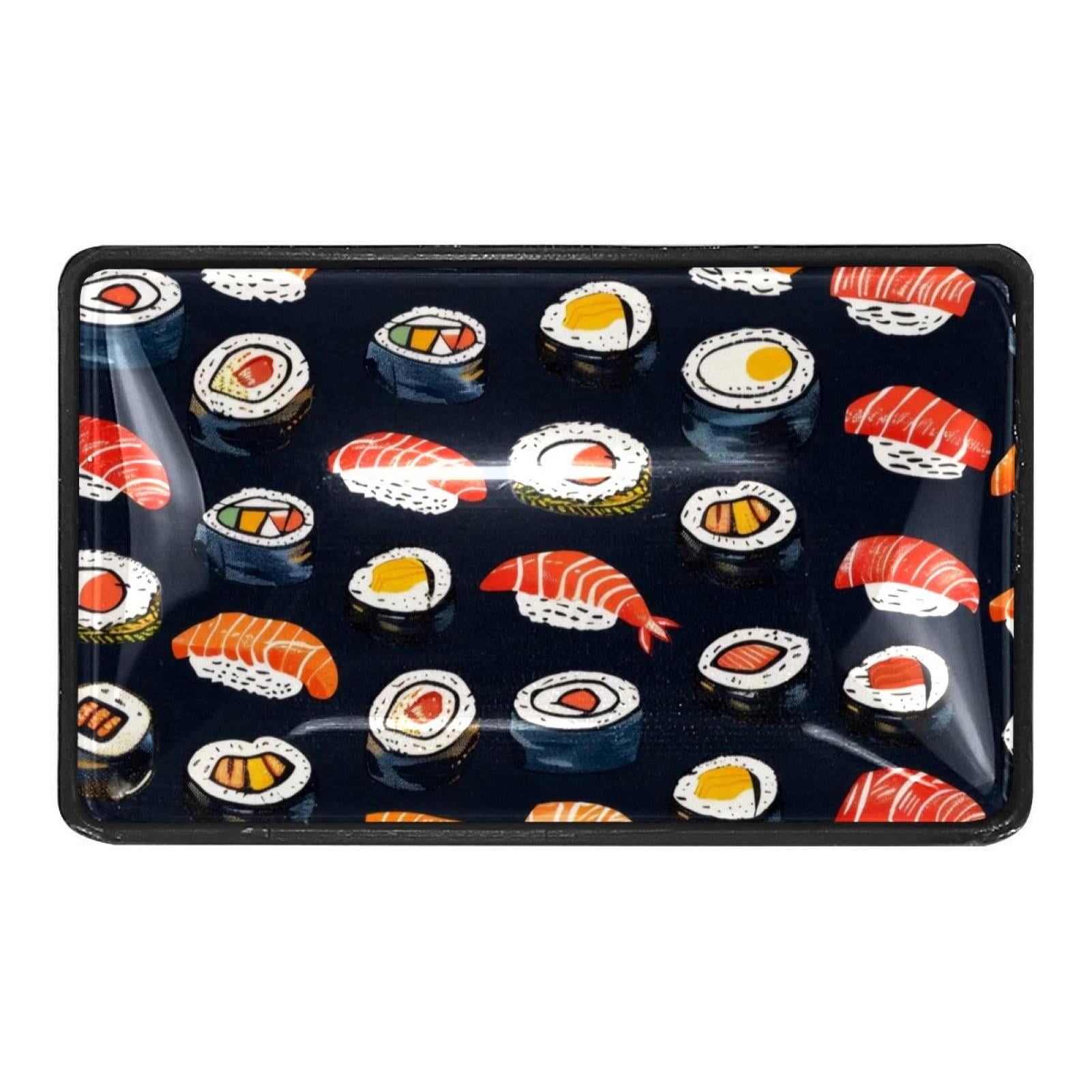 4 Packs Japanese Food Salmon Sushi Crystal Glass Cabinet Knobs Drawer ...