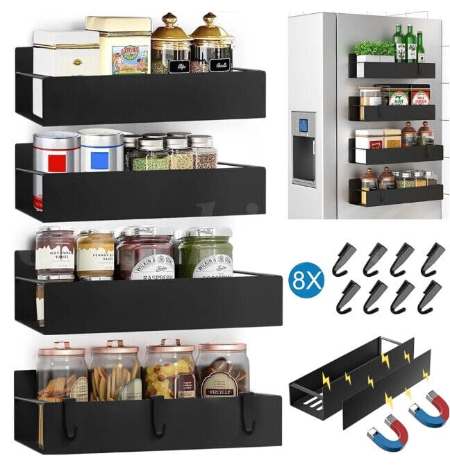 4 Packs Kitchen Spice Rack Organizer Storage Shelf Cabinet Jar Holder ...