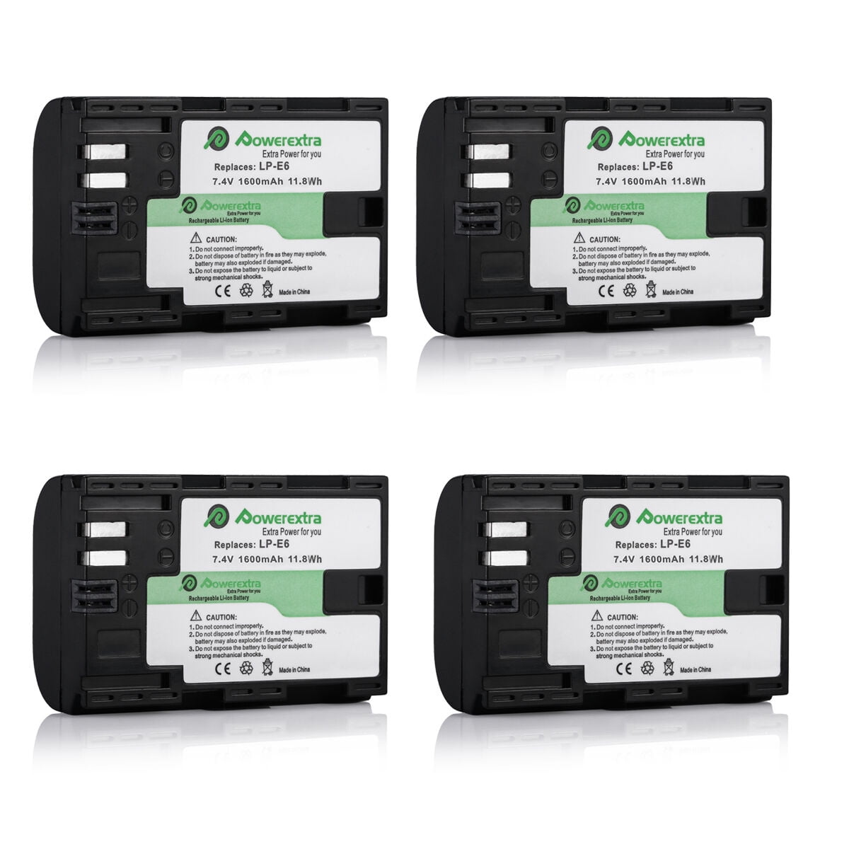 4 Packs LP-E6 Battery for Canon EOS 80D 6D 7D 70D 60D 5DS R Mark II III ...