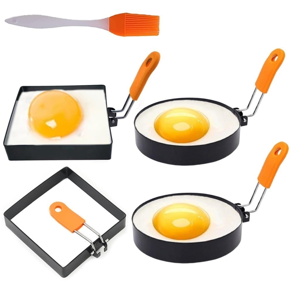 4 Packs Large 4 Inch Sqaure Egg Ring Round Egg Rings for Griddle Frying ...
