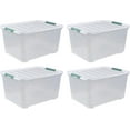 4 Packs Large 80 L Plastic Storage Bins with Wheels, Stackable Garage ...