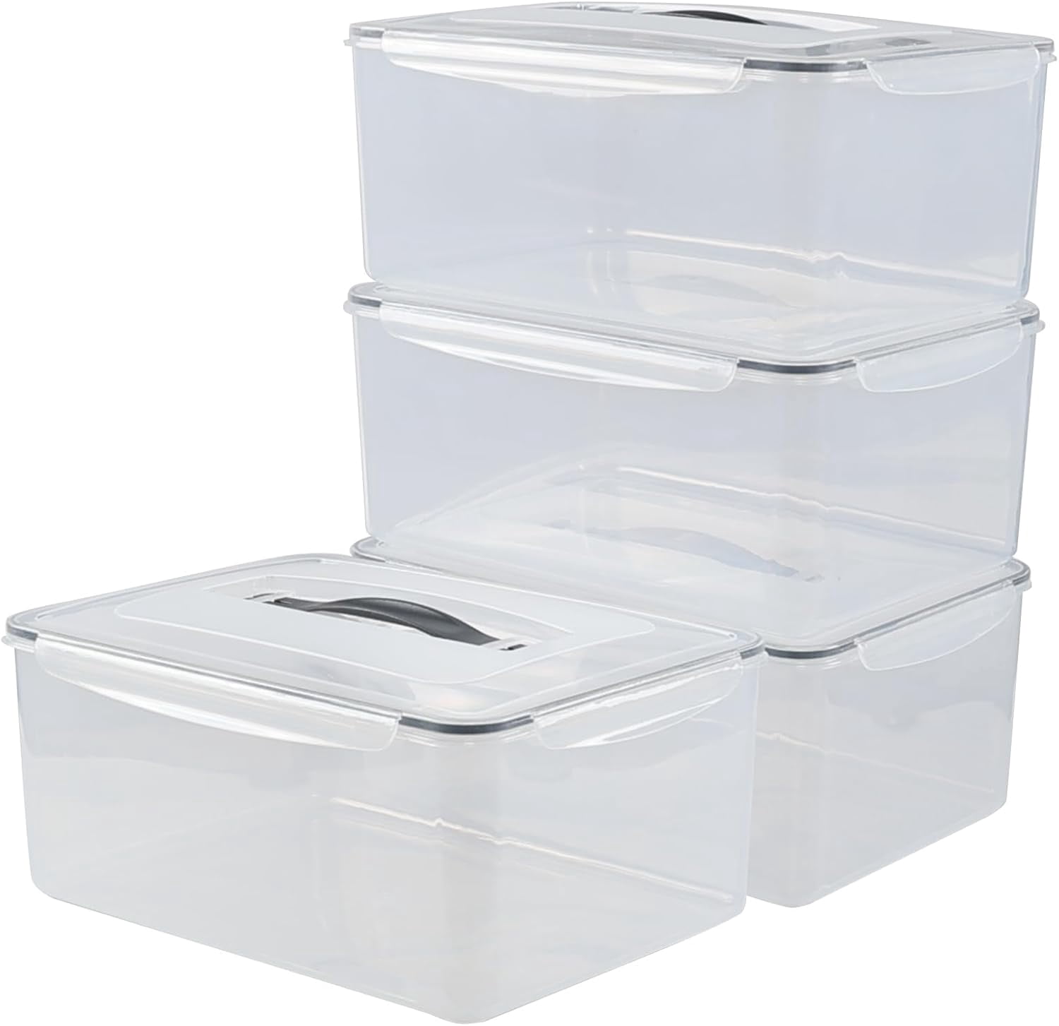 4 Packs Large Airtight Food Storage Containers with Silicone Gasket ...