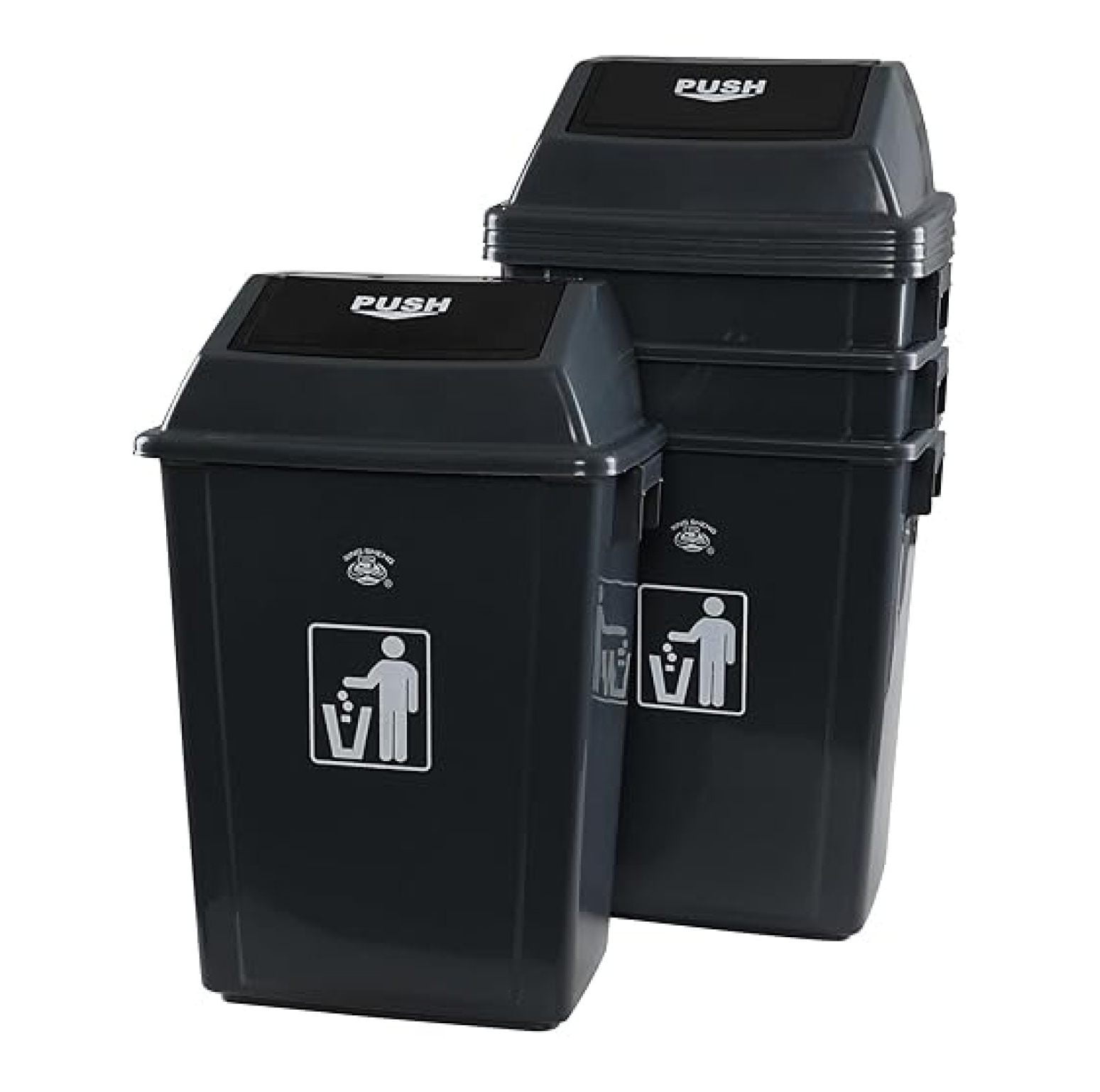 4 Packs Large Garbage Bin with Lid, 18 Gallon Grey Plastic Kitchen ...