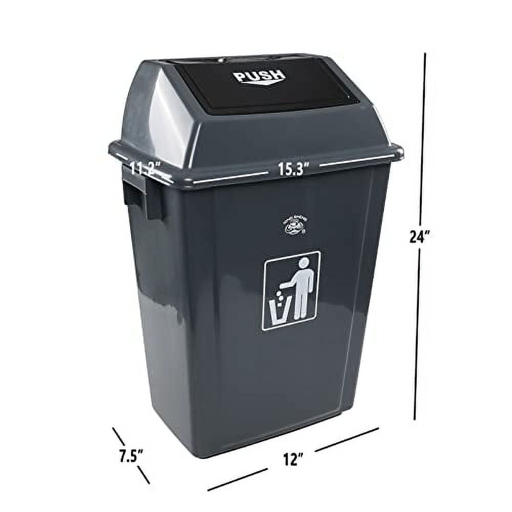 4 Packs Large Garbage Bin with Lid, Plastic Kitchen Waste Bin, 13 ...