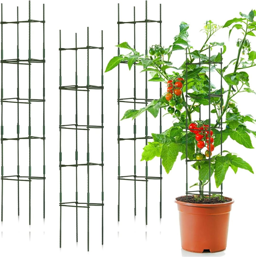 4 Packs Large Tomato Cages for Garden up to 6.5ft Heavy Duty Tomato ...