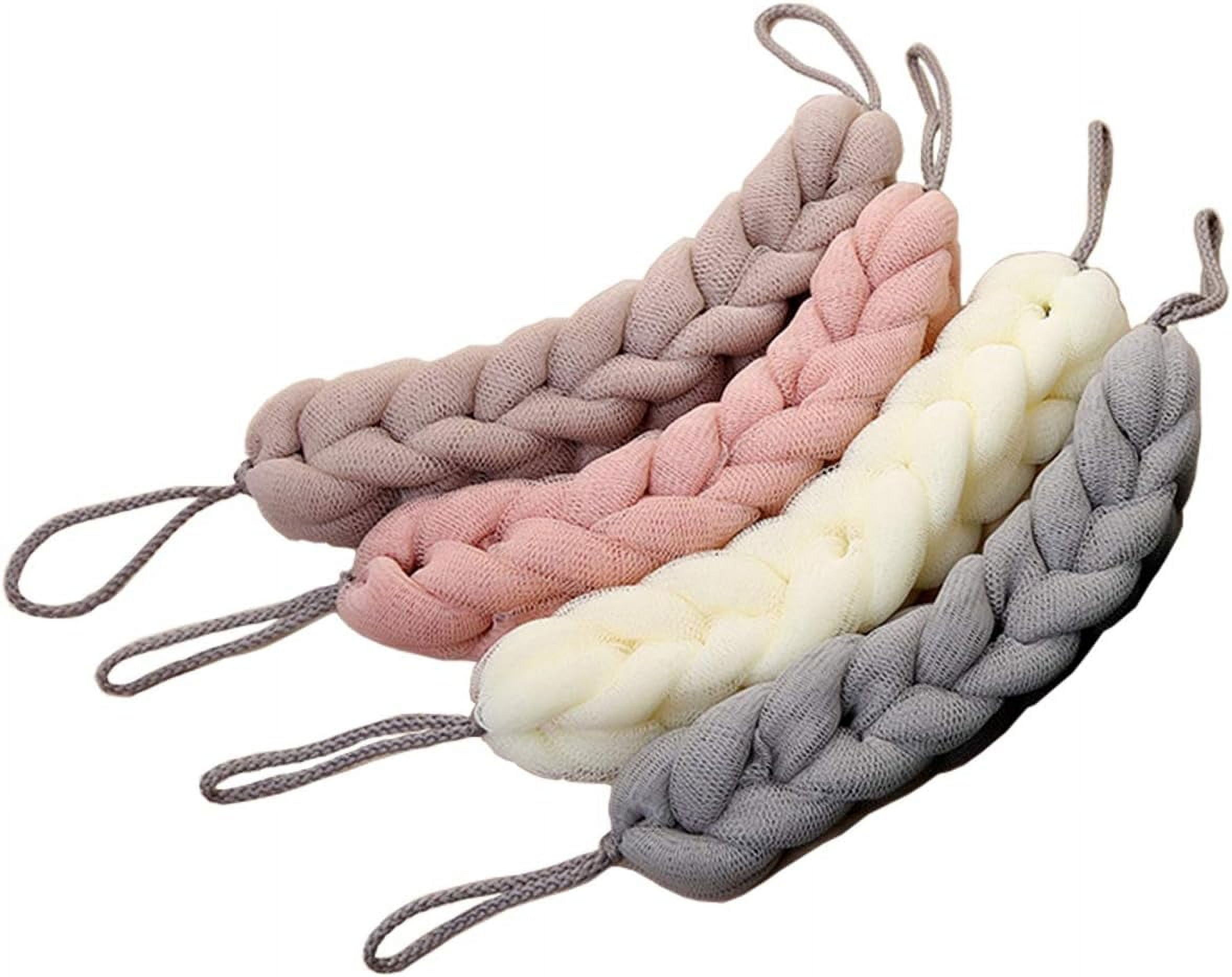 4 Packs Long Stretch Back Sponge with Rope Handles Back Scrubber Bath ...