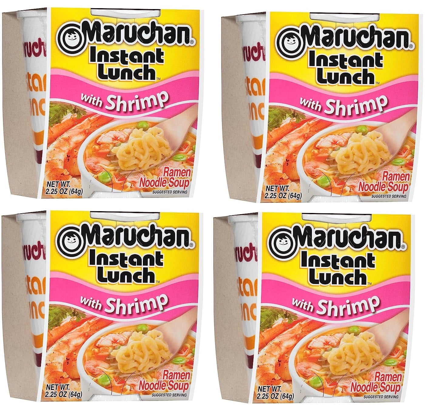 By Maruchan, Shrimp Flavored Instant Lunch Ramen Noodle, 4 Packs, 2.25 ...