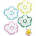 4 Packs Mixed Flower Coasters - Cute Acrylic Cup Mats for Drinks, 4mm ...