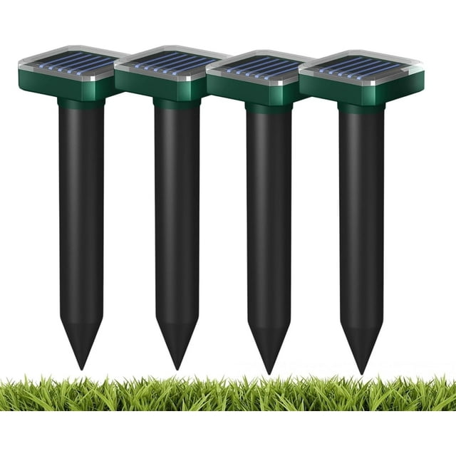 4 Packs Mole Repellent Solar Powered Vole Repellent For Lawns Sonic ...
