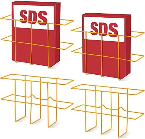 4 Packs Msds Binder Holder Wall Mount Msds Binder Rack Mounting Wire 3 ...