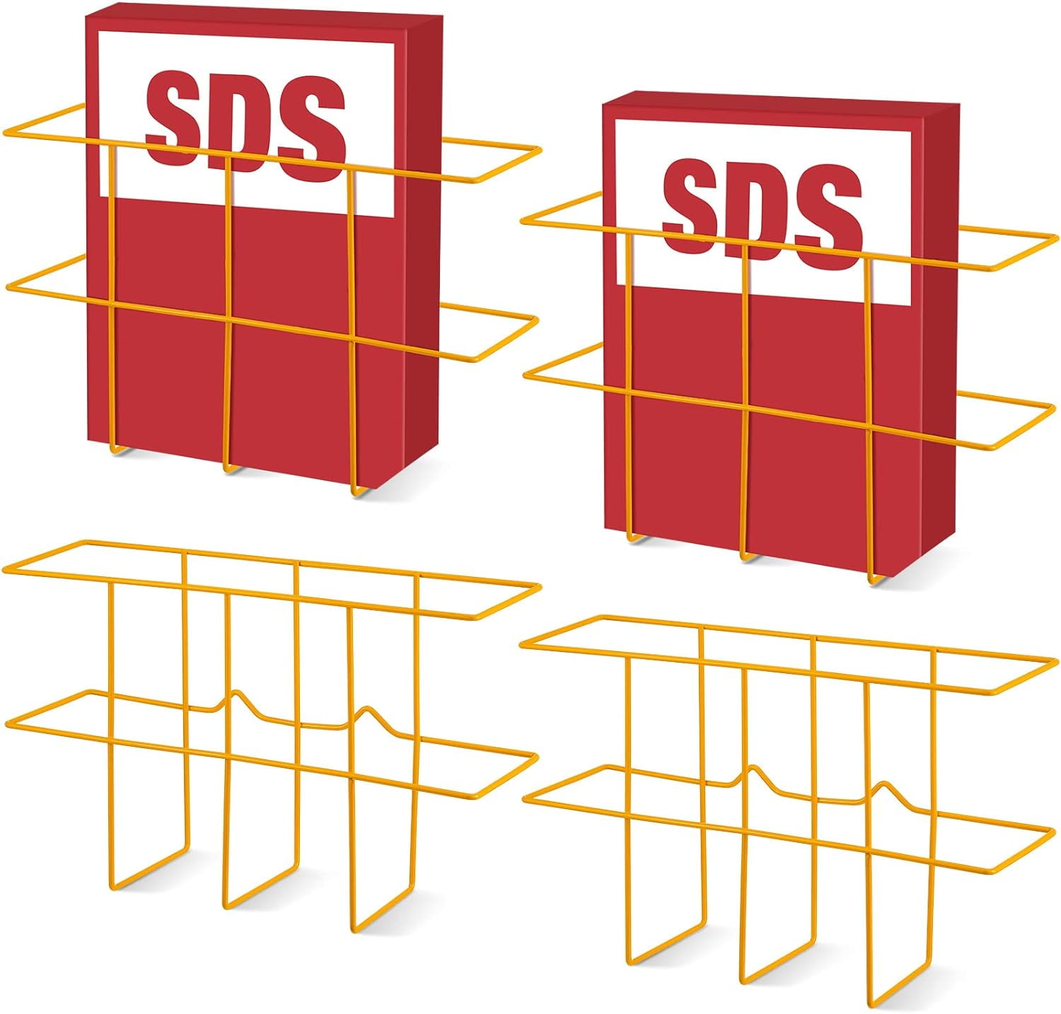 4 Packs Msds Binder Holder Wall Mount Msds Binder Rack Mounting Wire 3 ...