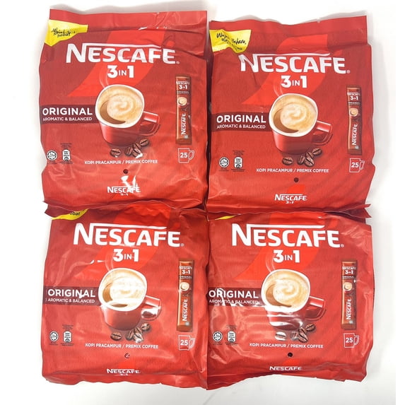 Free Shipping! NESCAFÉ 3-in-1 Original Premix Instant Coffee Packets, 4 ...