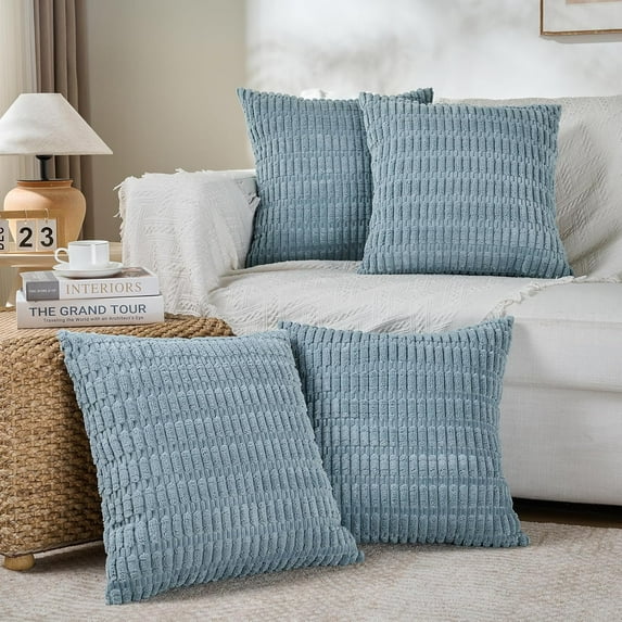 4 Packs Neutral Decorative Throw Pillow Covers 18x18 Inch for Living ...