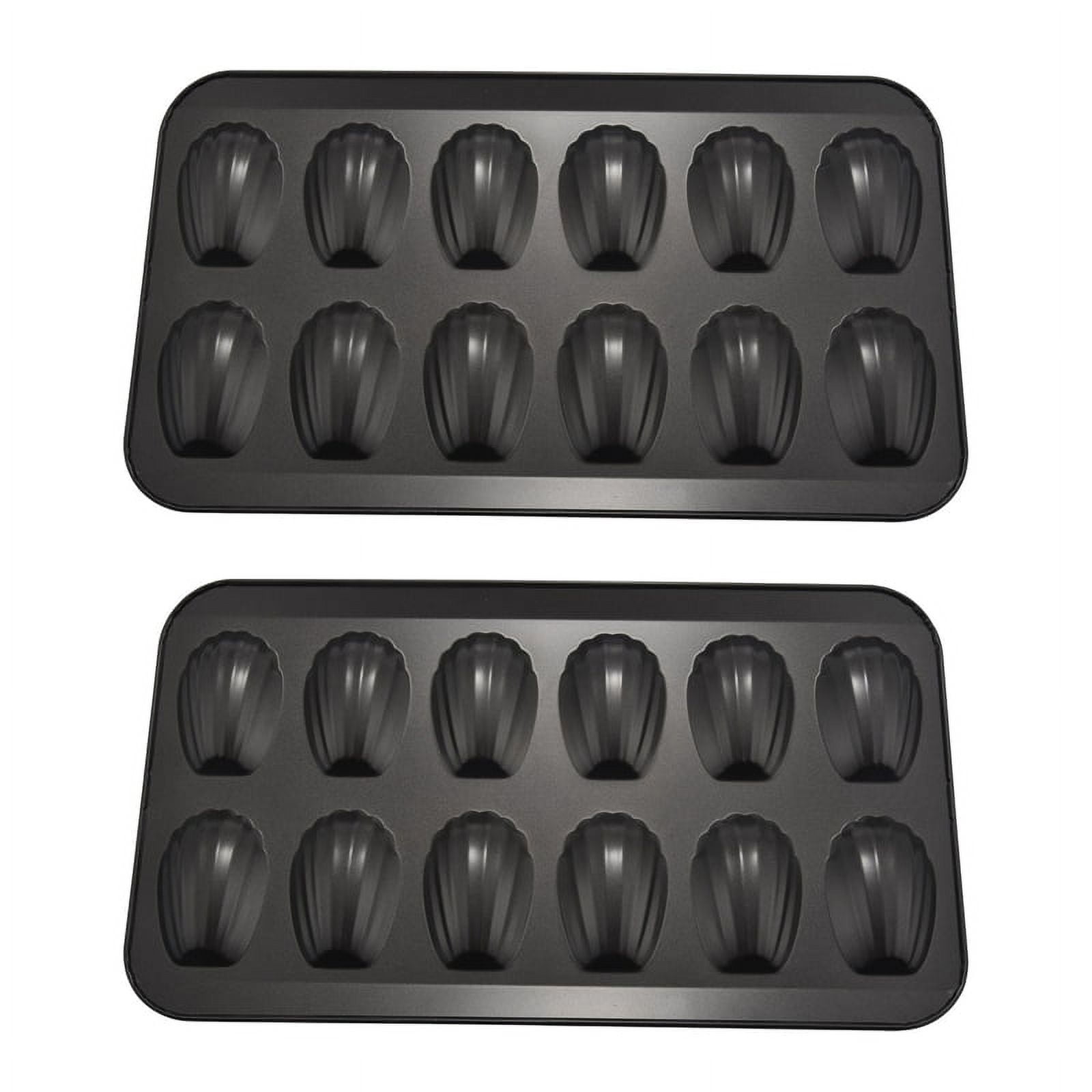 4 Packs Non-Stick Madeleine Pot, Baking Mold 12 with Shell Cake Baking ...