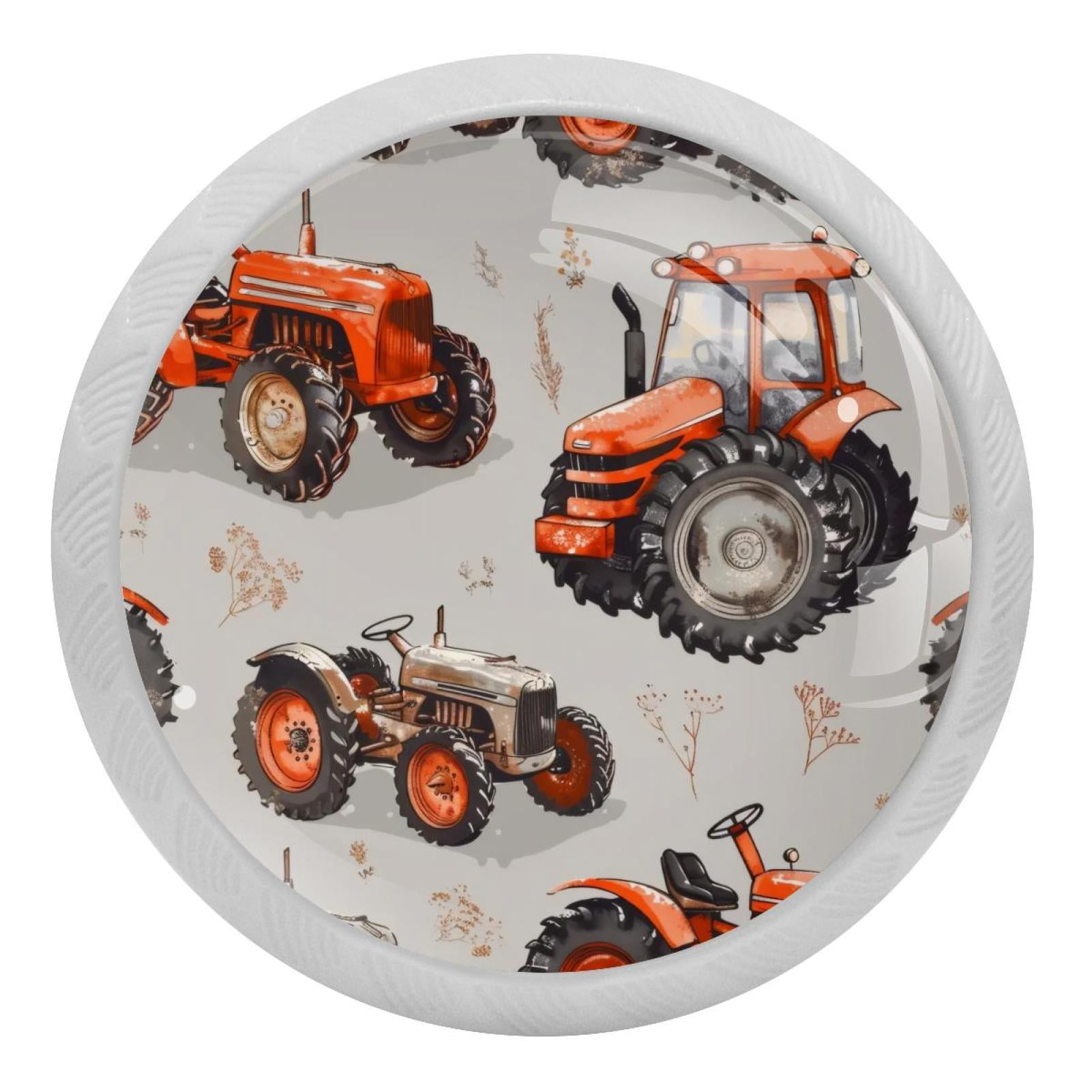4 Packs Old Farm Tractors Crystal Glass Cabinet Knobs Drawer Handles ...