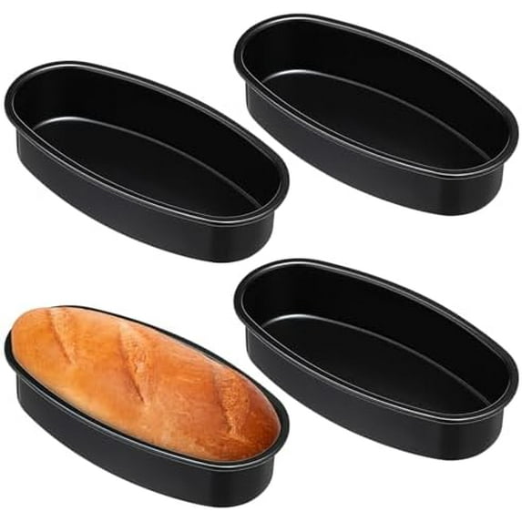 4 Packs Oval Cheesecake Pan 9 x 4.5 x 2 Inches Nonstick Baking Loaf Pan ...