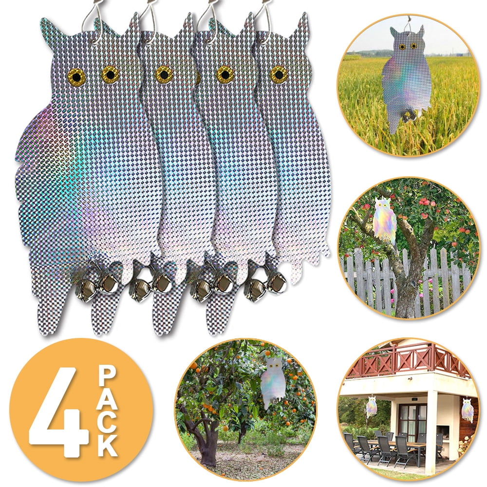 [4 Packs] Owl Bird Scare Hanging Repellent Device, IC ICLOVER ...